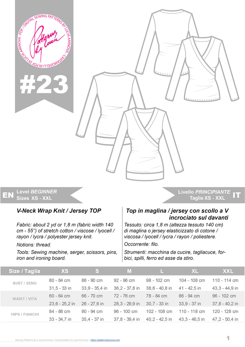 Faux Wrap Top Sewing Pattern for Women – Patterns by Lucia