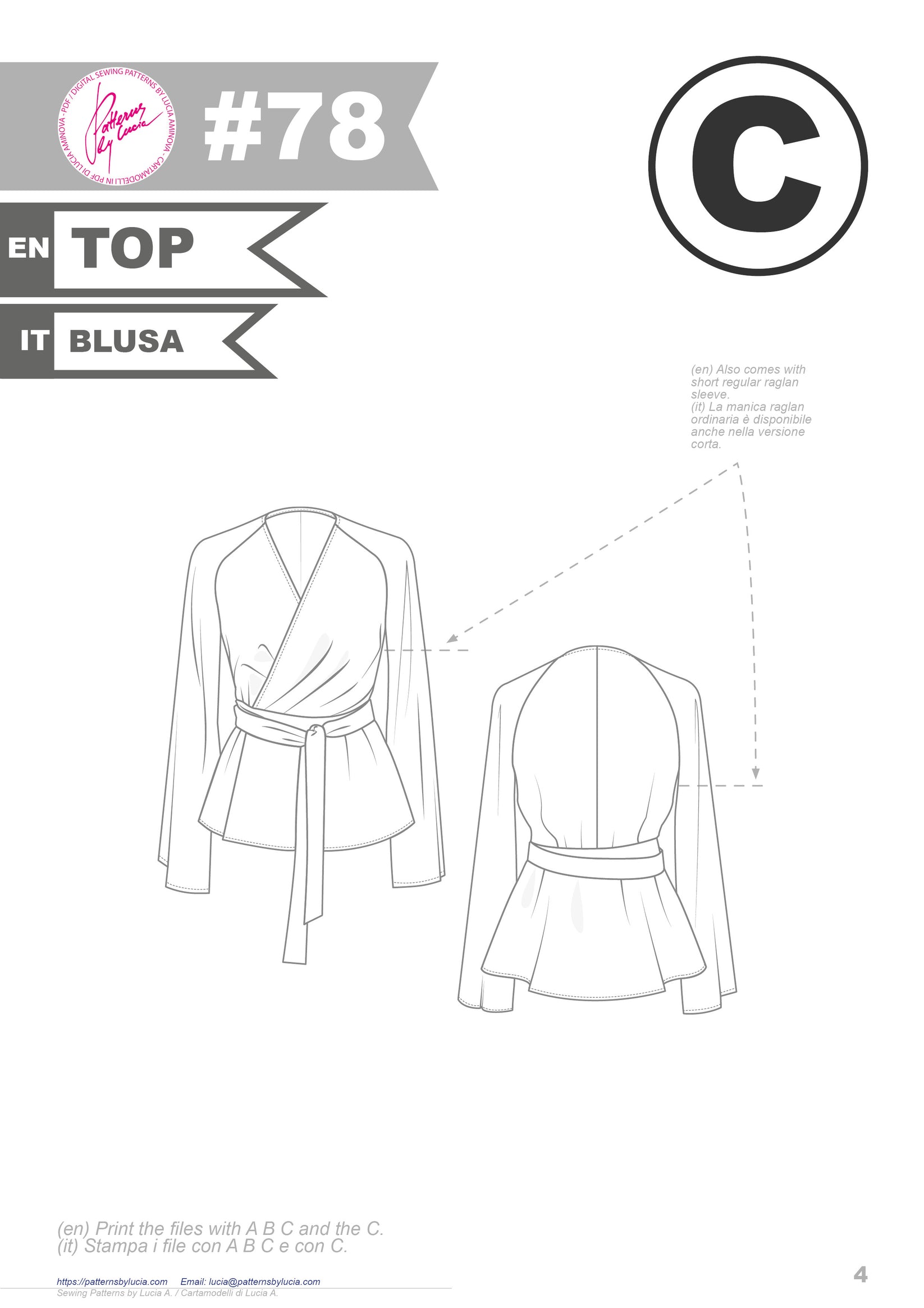 Wrap Blouse or Dress Sewing Pattern for Women – Patterns by Lucia