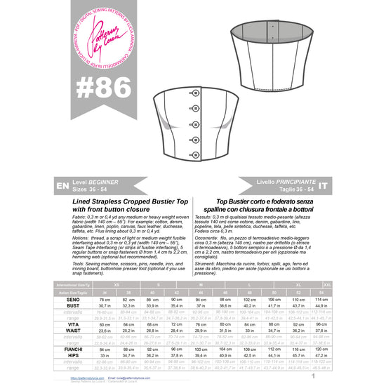 Bustier Top Sewing Pattern for Women – Patterns by Lucia